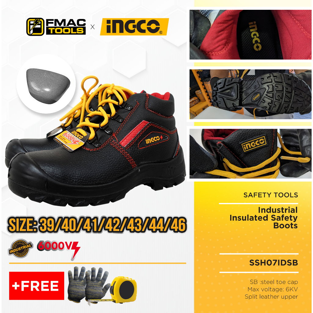 INGCO Insulated Safety Boots Shoes SSH07IDSB with Box SIZE 39 40 41 42 ...