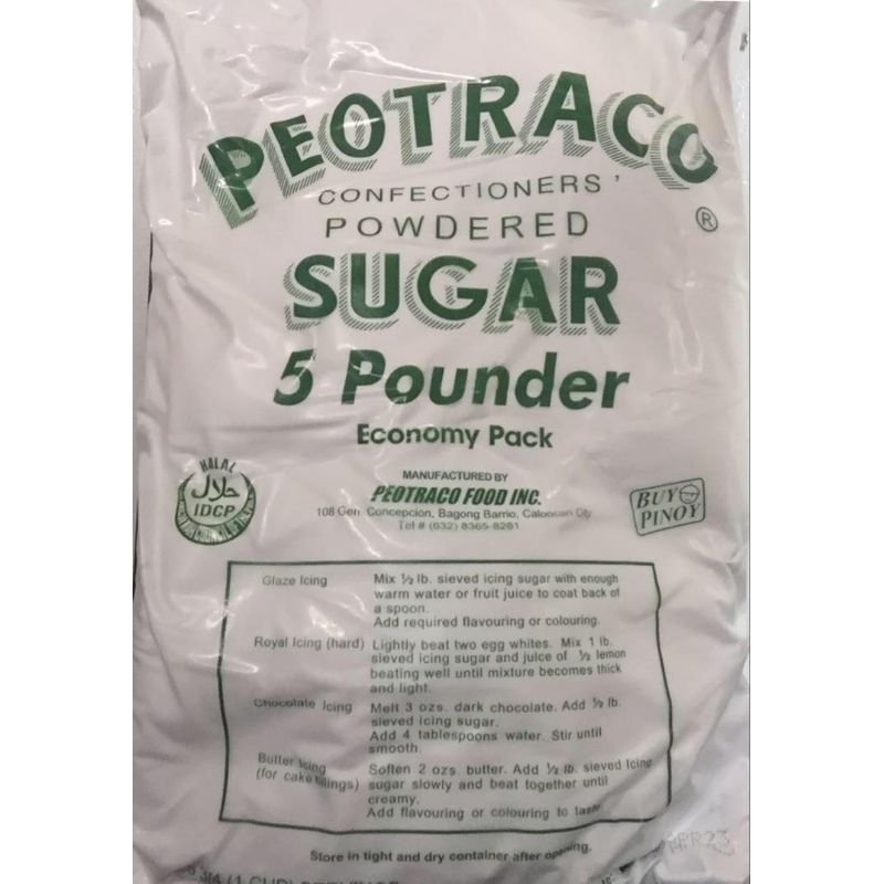 Confectioners Powdered Sugar, Peotraco, 5 pounder | Shopee Philippines