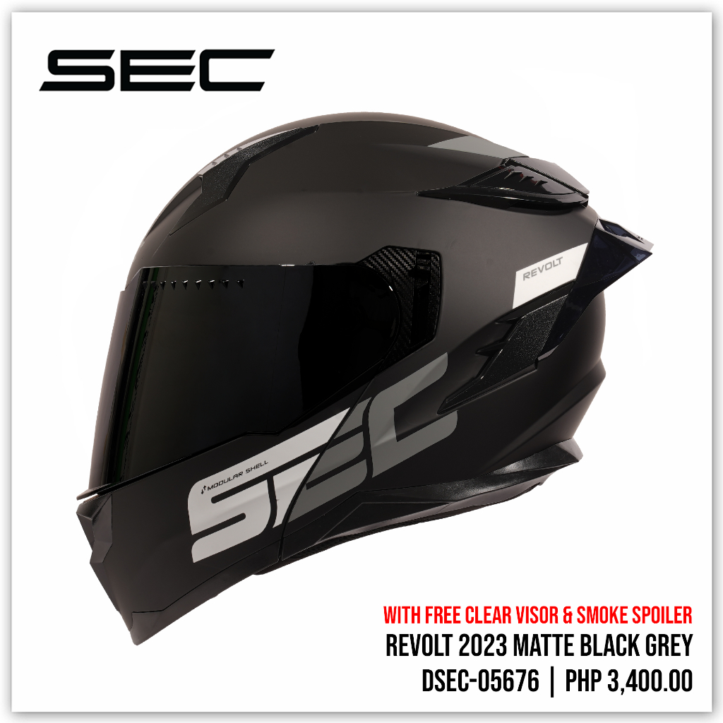 SEC REVOLT 2023 GLOSS/MATTE MODULAR HELMET(M-XL) | Shopee Philippines
