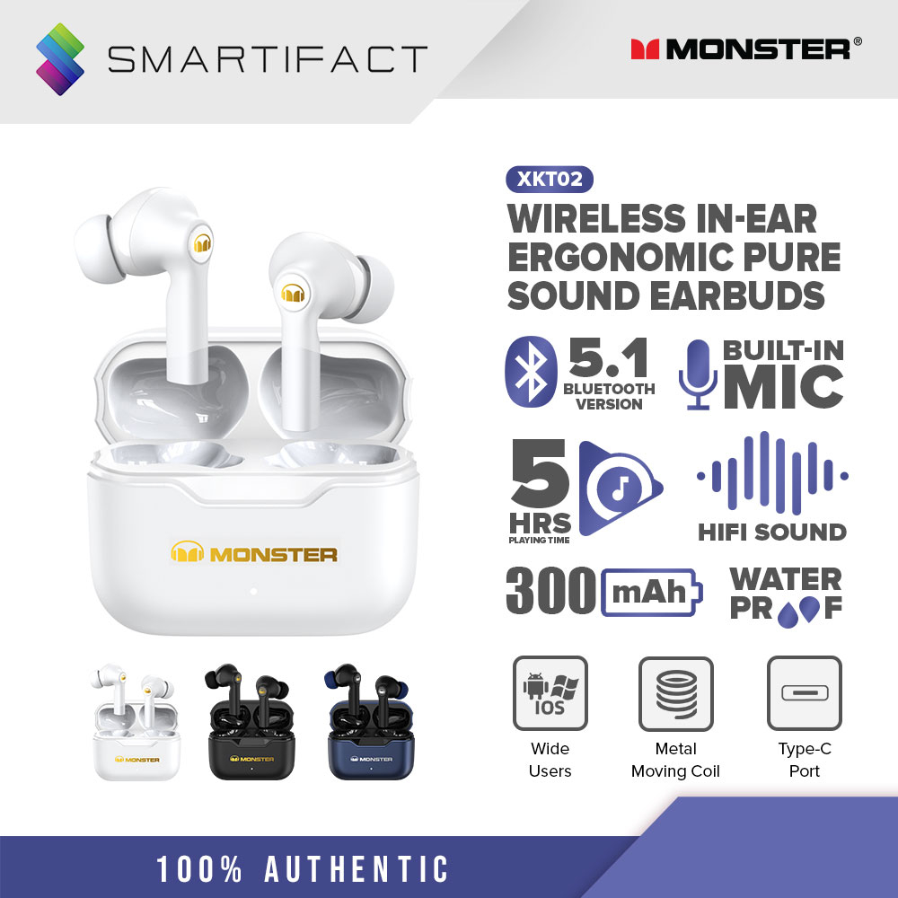 Monster XKT02 TWS Wireless Bluetooth 5.1 Headset Subwoofer HIFI ...