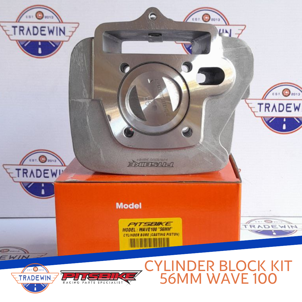 WAVE 100 56MM CYLINDER BLOCK KIT STEEL PITSBIKE | Shopee Philippines