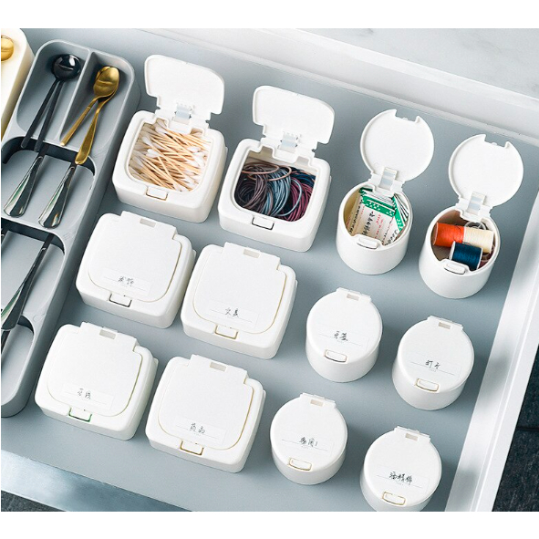 Desktop Storage Box Mini Pop-up Cotton Swab Small Things Organizer ...