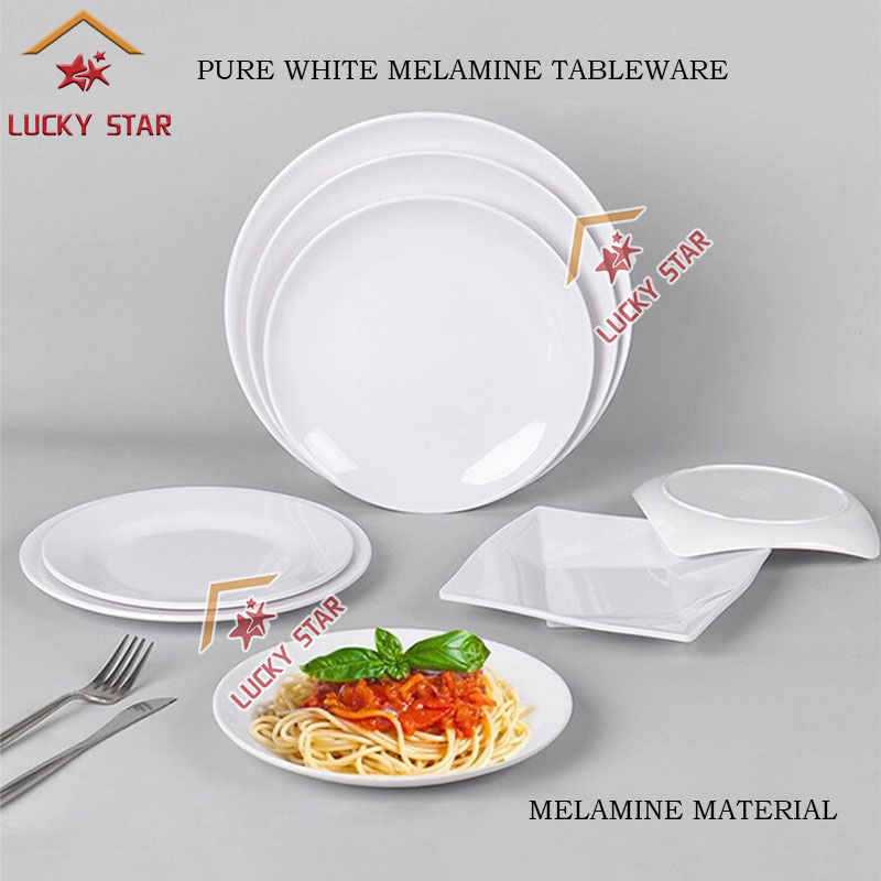 Thicken Pure White Melamine Tableware Plate Food Grade Melamine Plate Melamine Bowl Saucers ...