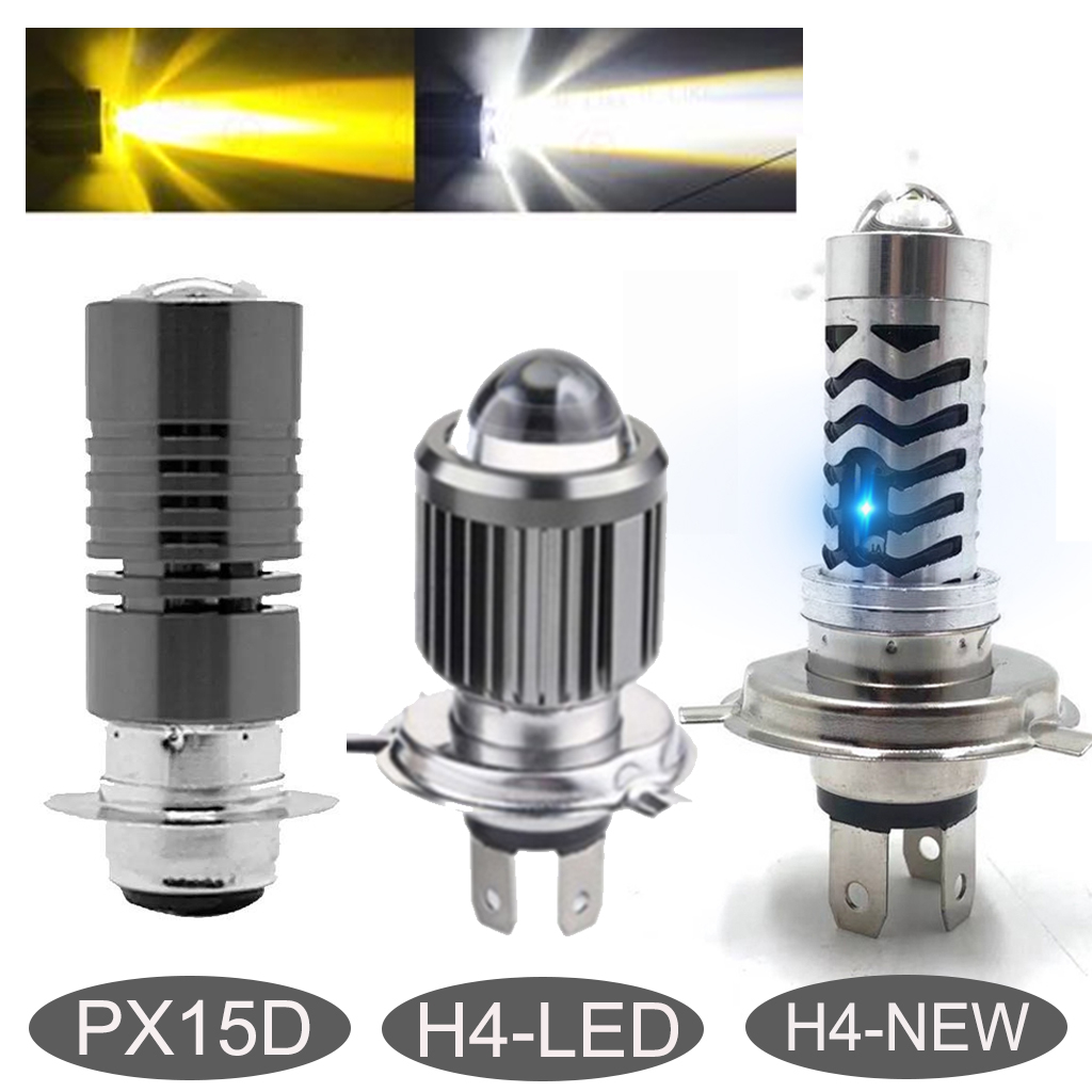 Dual color BA20D H4 Motorcycle Electric LED Headlight Bulbs Hight Low ...