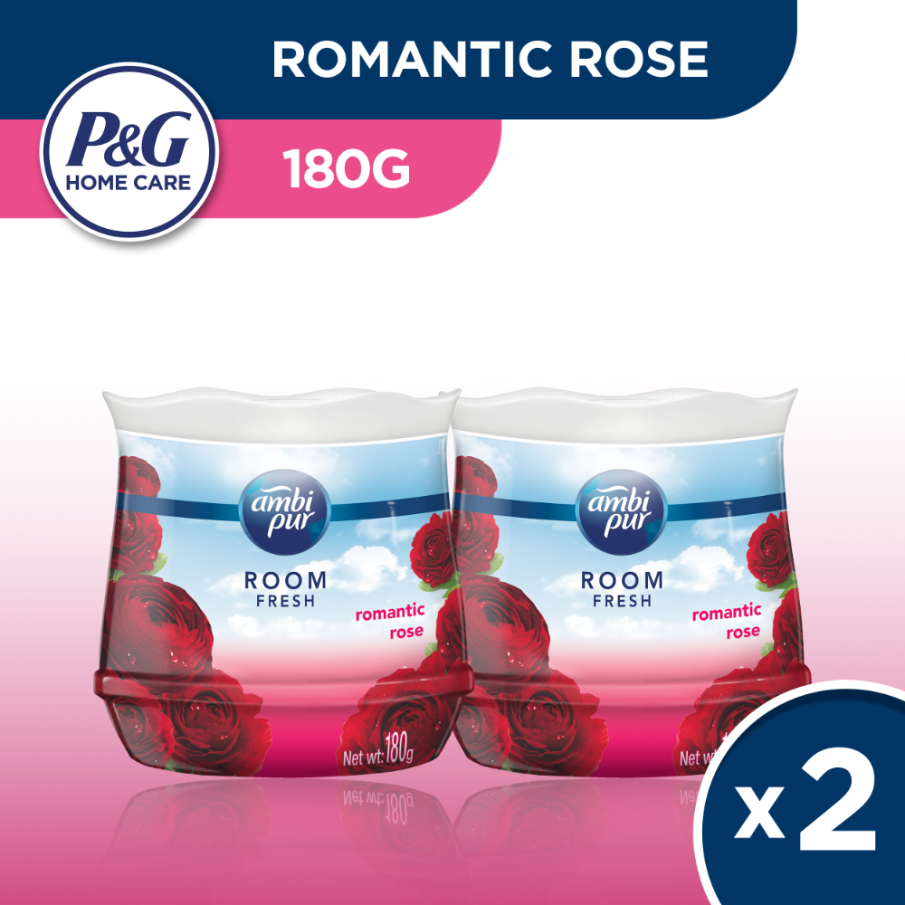 Ambi Pur Air Freshener Lavender Downy Refreshing Lemon Romantic Rose 180g Room Fresh Gel x 2 ...