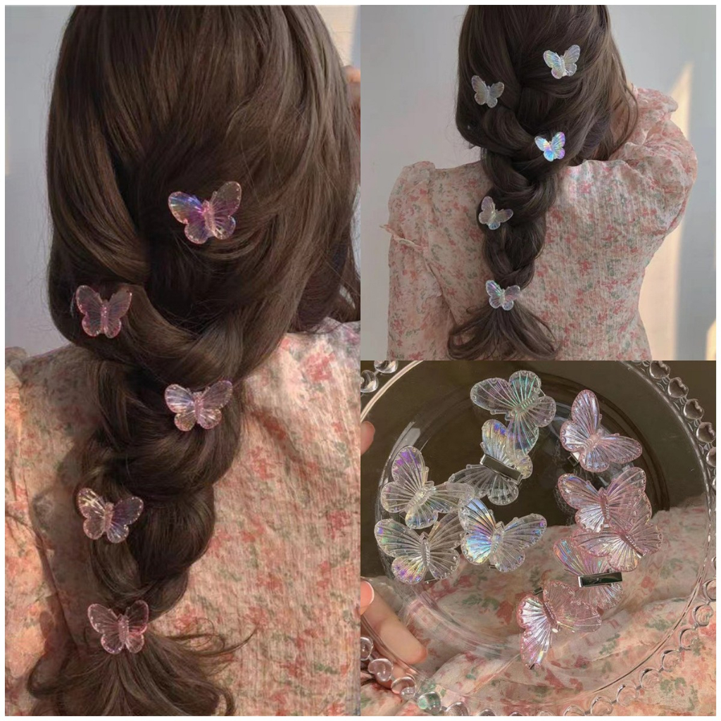 Butterfly Hairpin Colorful Butterfly Clip Side Sweet Girl Clip Banger R ...