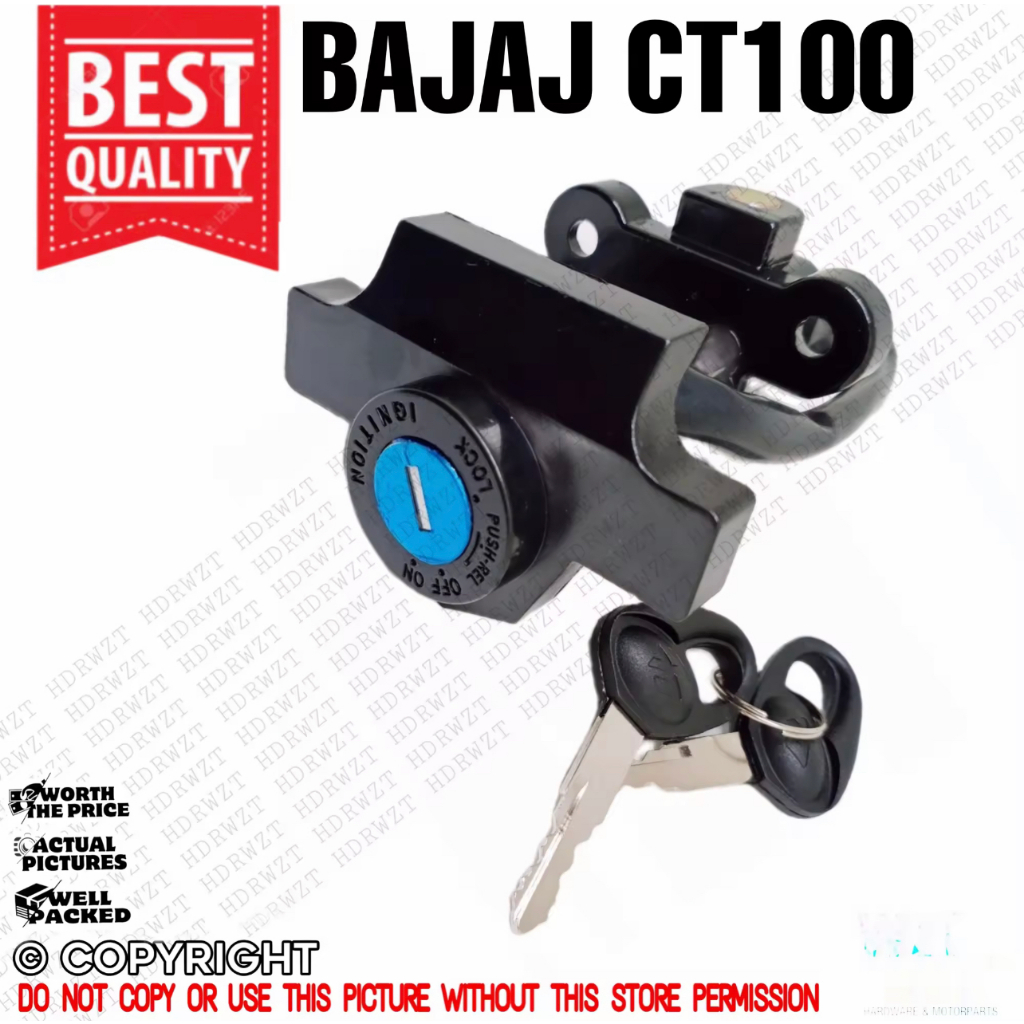 KAWASAKI CT100 / CT 125 / BAJAJ CT 100 IGNITION MAIN SWITCH (2 KEYS 4 ...