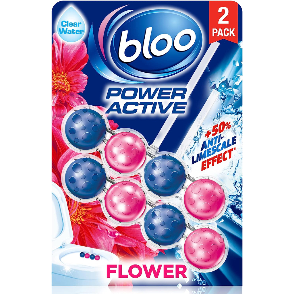 BLOO Power Active Clear Water Toilet Rim Block Flowers x2 | Shopee ...
