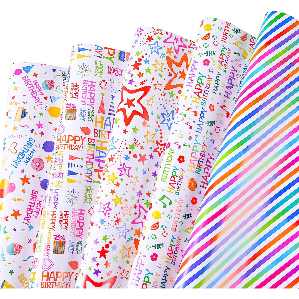 Gift Wrapping Paper Sheets, Coated, Birthday Wrapper, 47.6x62.25cm ...