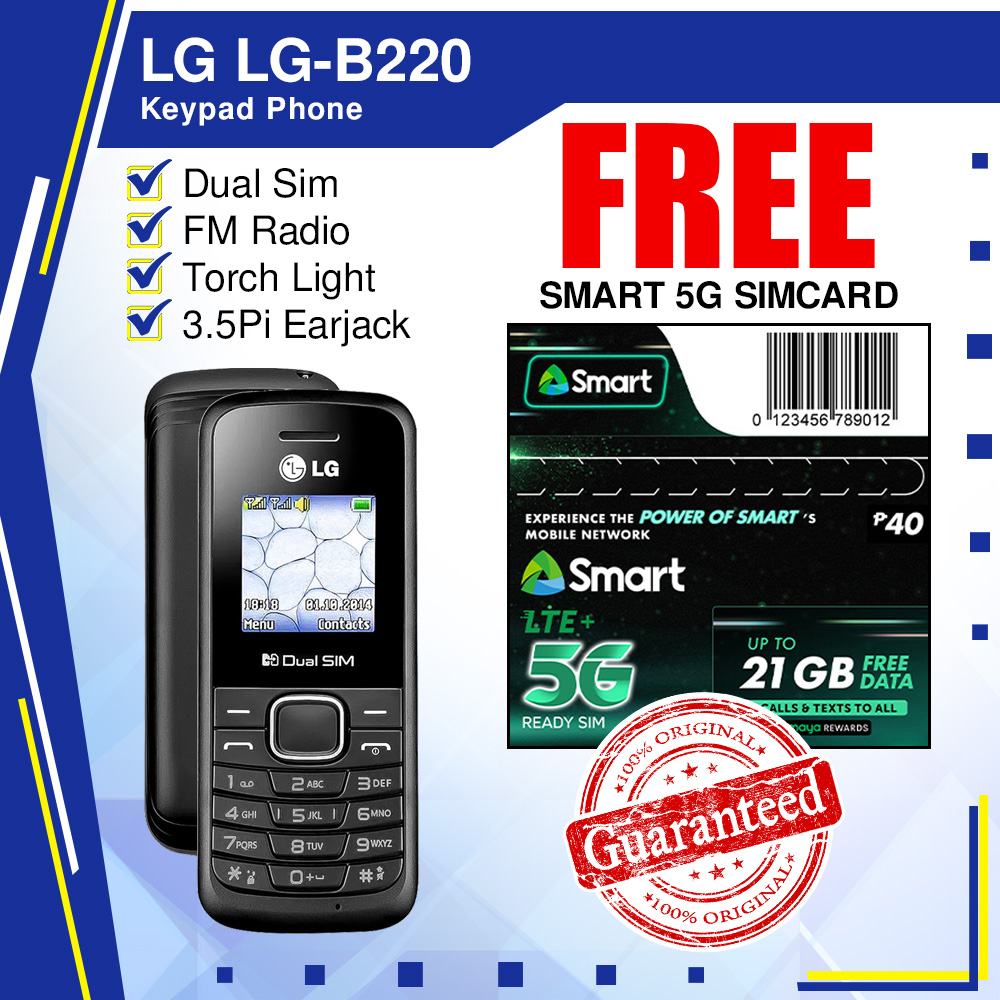 FREE SIM CARD + B220 Dual Sim Basic Phone Keypad Phone 950 mAh | Shopee Philippines