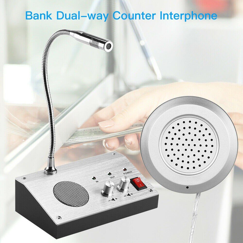 Table Top Microphone, WINDOW INTERCOM for GLASS COUNTER and Speaker ...