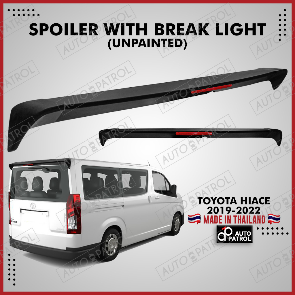 Toyota Hiace Commuter 2019-2022 Spoiler With Brake Light (Matte Black ...