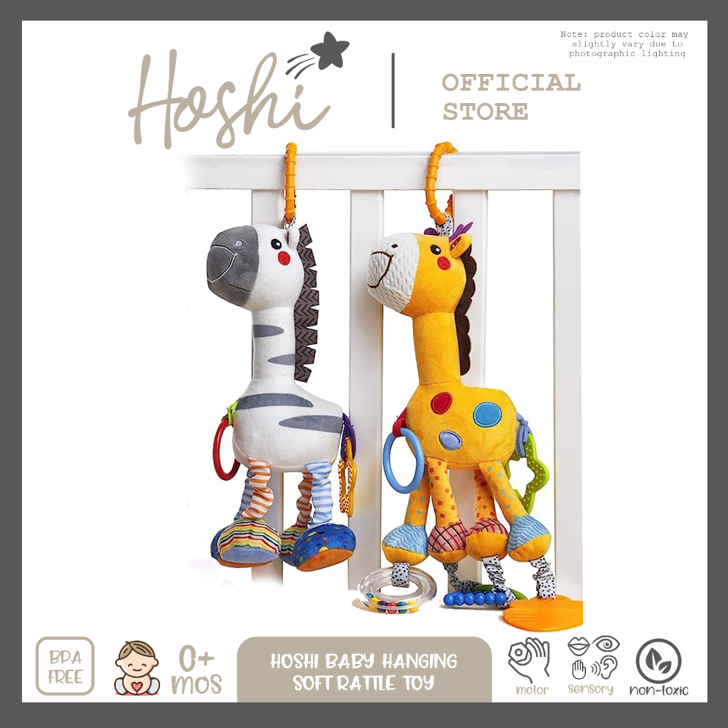 Hoshi Baby Hanging Soft Fabric Rattle Sensory Toy for Newborn Infant ...