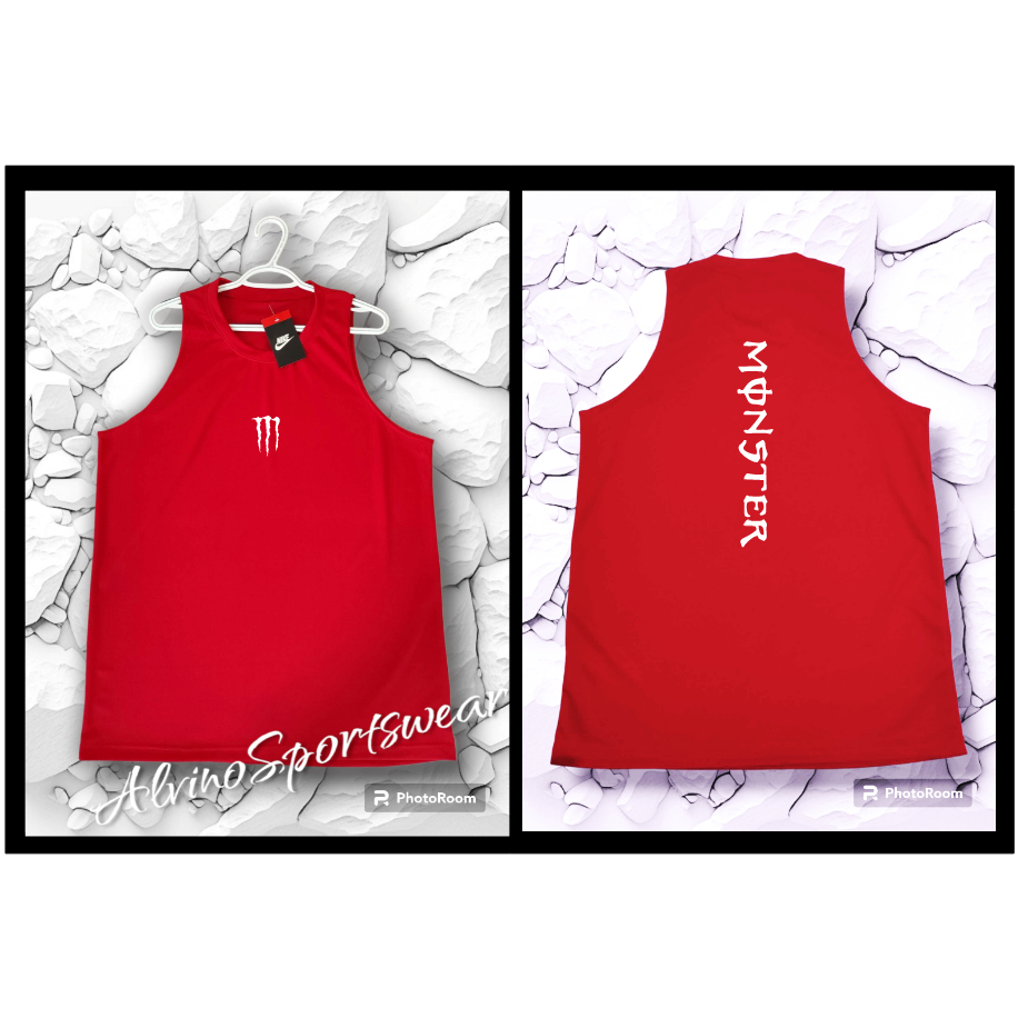 MONSTER OUTDOOR SANDO JERSEY back design gym workout running dryfit ...