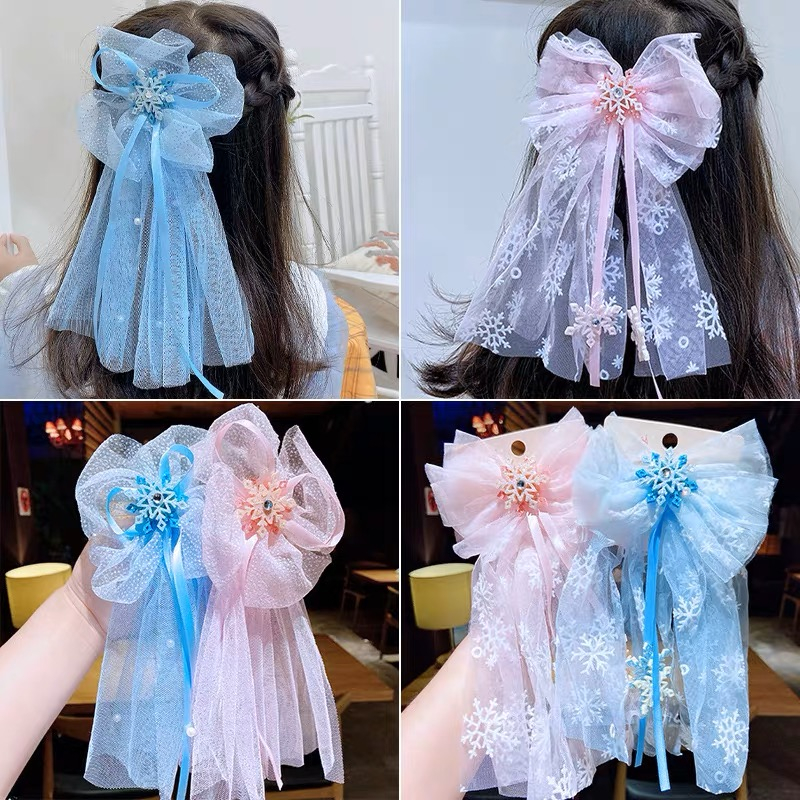 Korean version of gradient mesh Frozen Aisha Princess big bow children ...