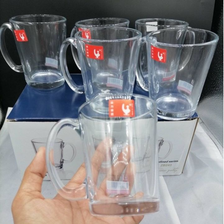 290ml coffee mug Glassware Glass Clear Drinking Mug Set .6pcs milk mug ...