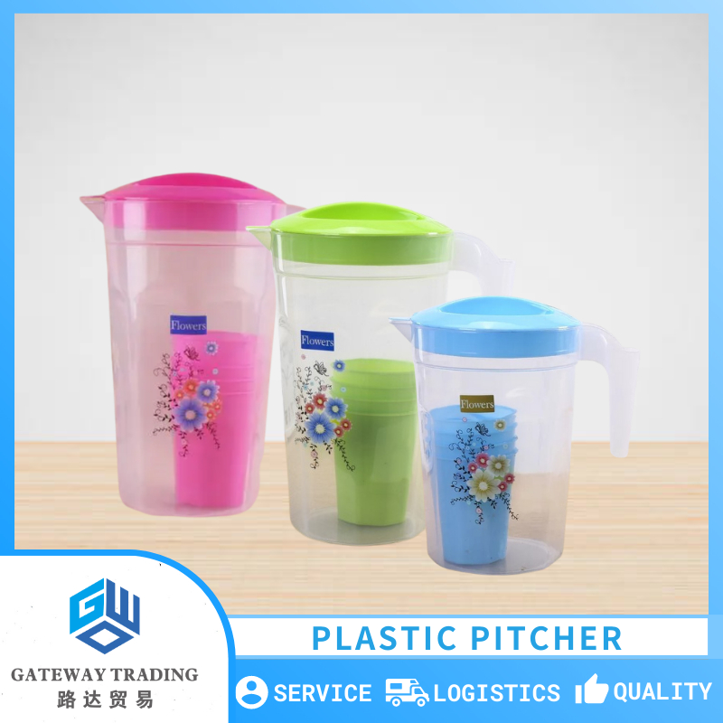 Pitcher Plastic with 4 Set Cups Colored | Shopee Philippines