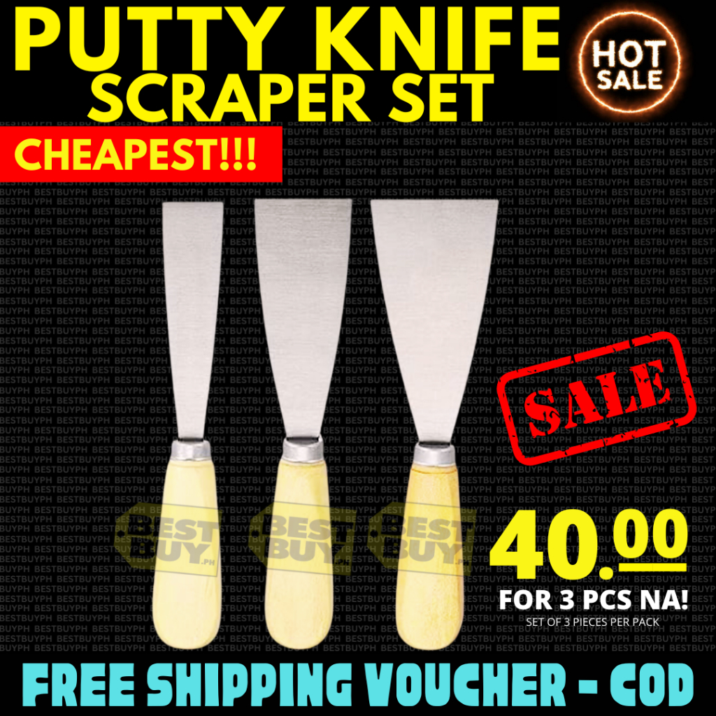 3-Piece Putty Knife / Paint Scraper / Wall Scraper - CHEAPEST | Shopee ...