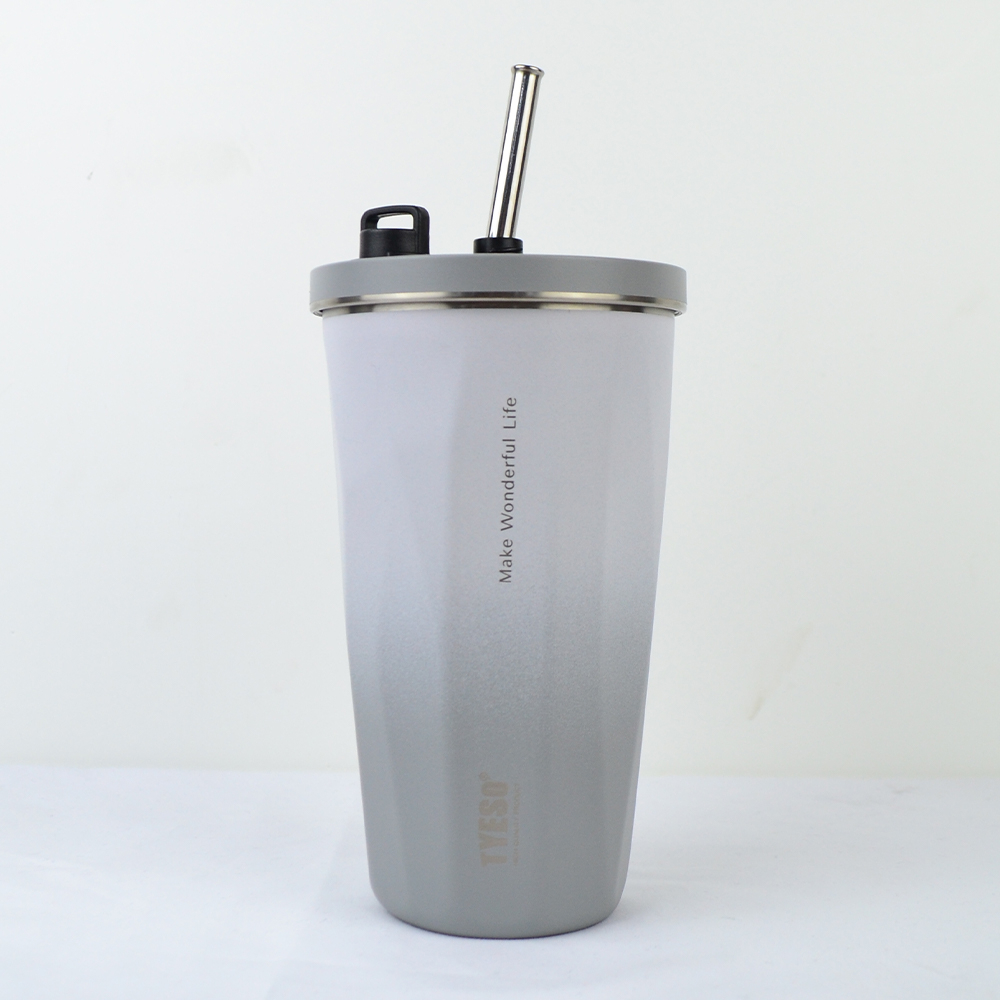 Original Tyeso Vacuum Insulated Tumbler With Straw Portable Stainless Steel Sport Water Bottle ...