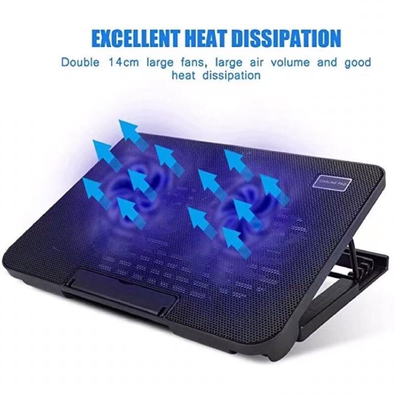 (DUAL FAN) Universal Adjustable Laptop Stand with dual cooling fan with ...