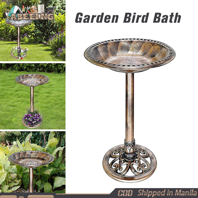 Outdoor Garden Bird Bath Tray Plastic Bird Water Feeder | Shopee ...