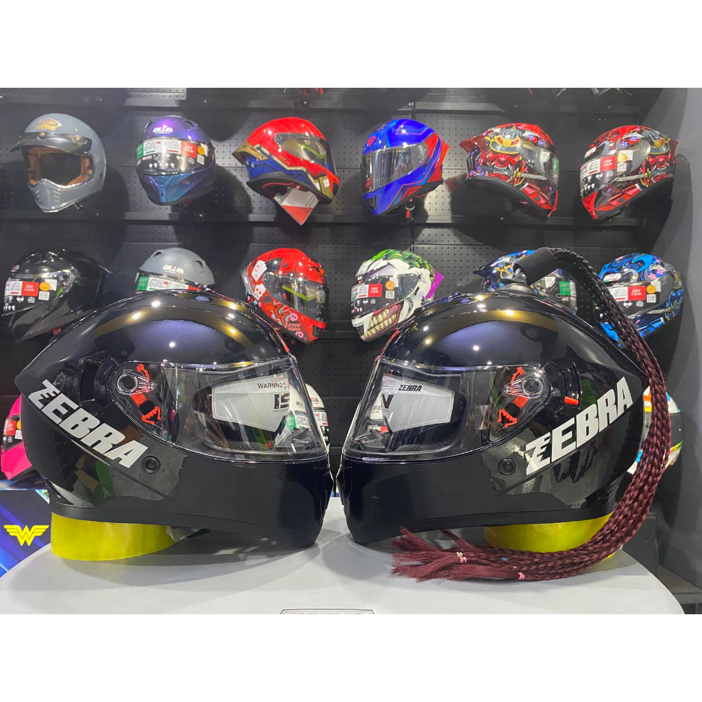 ZEBRA Mono Color Full face Dual Visor Motorcycle Couple Helmet For Men ...