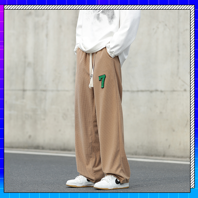slocks pants loose straight cut pants Korean sweatpant wide leg baggy ...