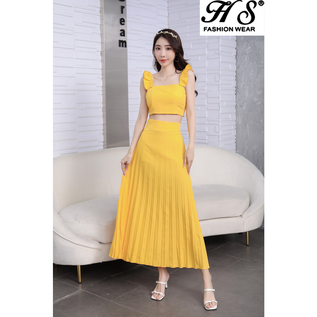 Korean terno blouse and skirt Hs - 40027 | Shopee Philippines