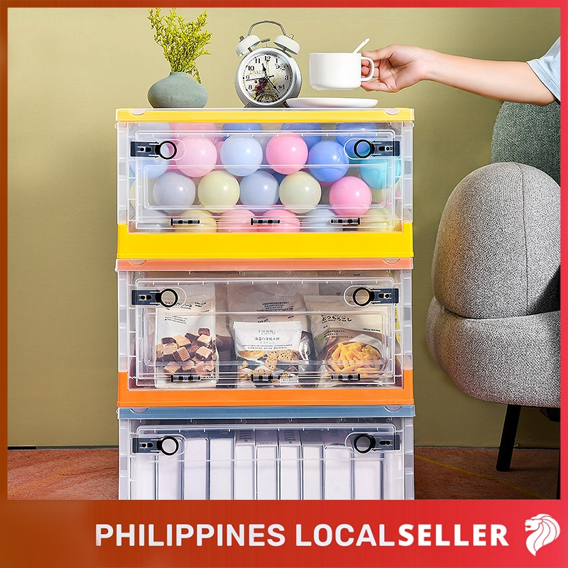 Foldable Storage Box Organizer Transparent Plastic With Wheels For ...