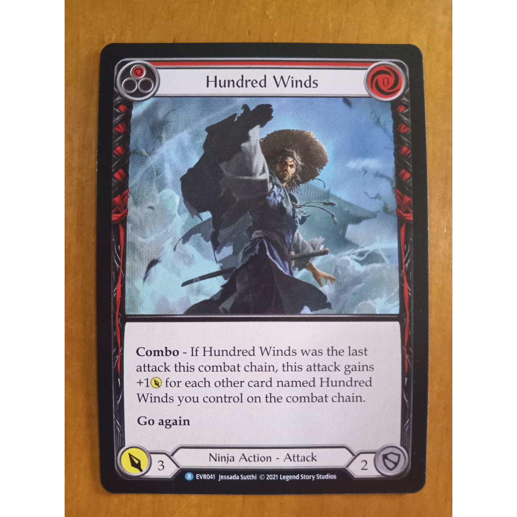 FAB Hundred Winds Rare Everfest Flesh and Blood TCG Ninja Attack Action EVR | Shopee Philippines