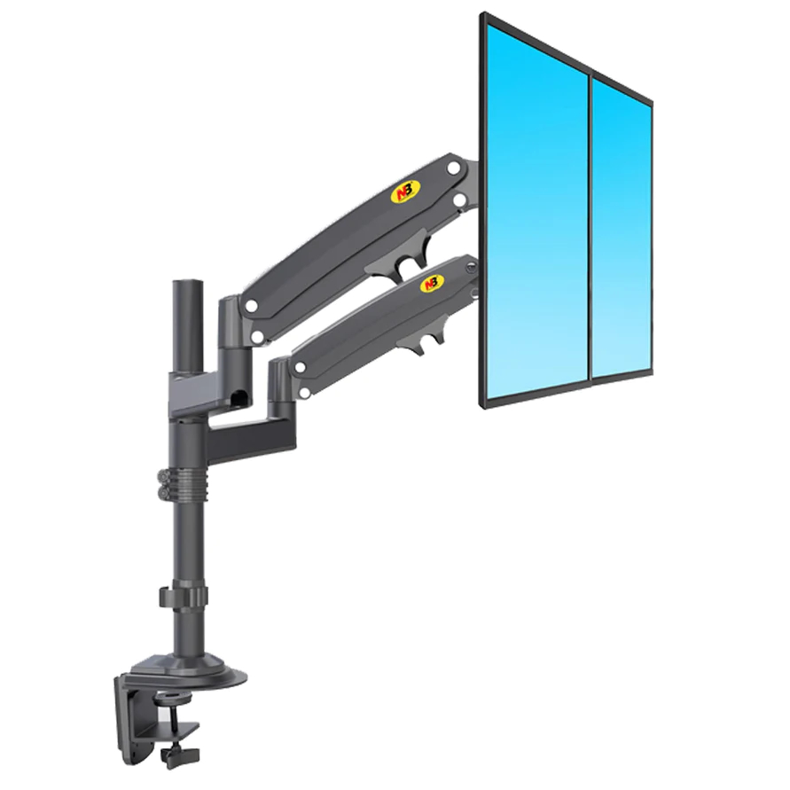 North Bayou H180 Gas-Strut Flexi Mount Dual Screen Desktop 22-32 Inch ...