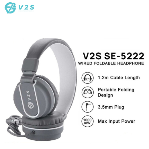 V2S SE5222 Collapsible 3.5mm Standard Wired Headphone Foldable ...