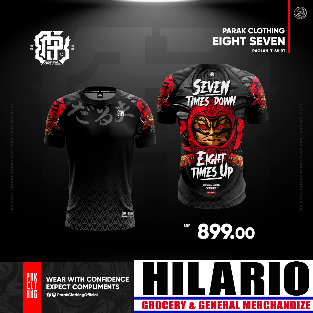 EIGHT SEVEN RAGLAN CUT T-SHIRT PARAK CLOTHING ORIGINAL | Shopee Philippines