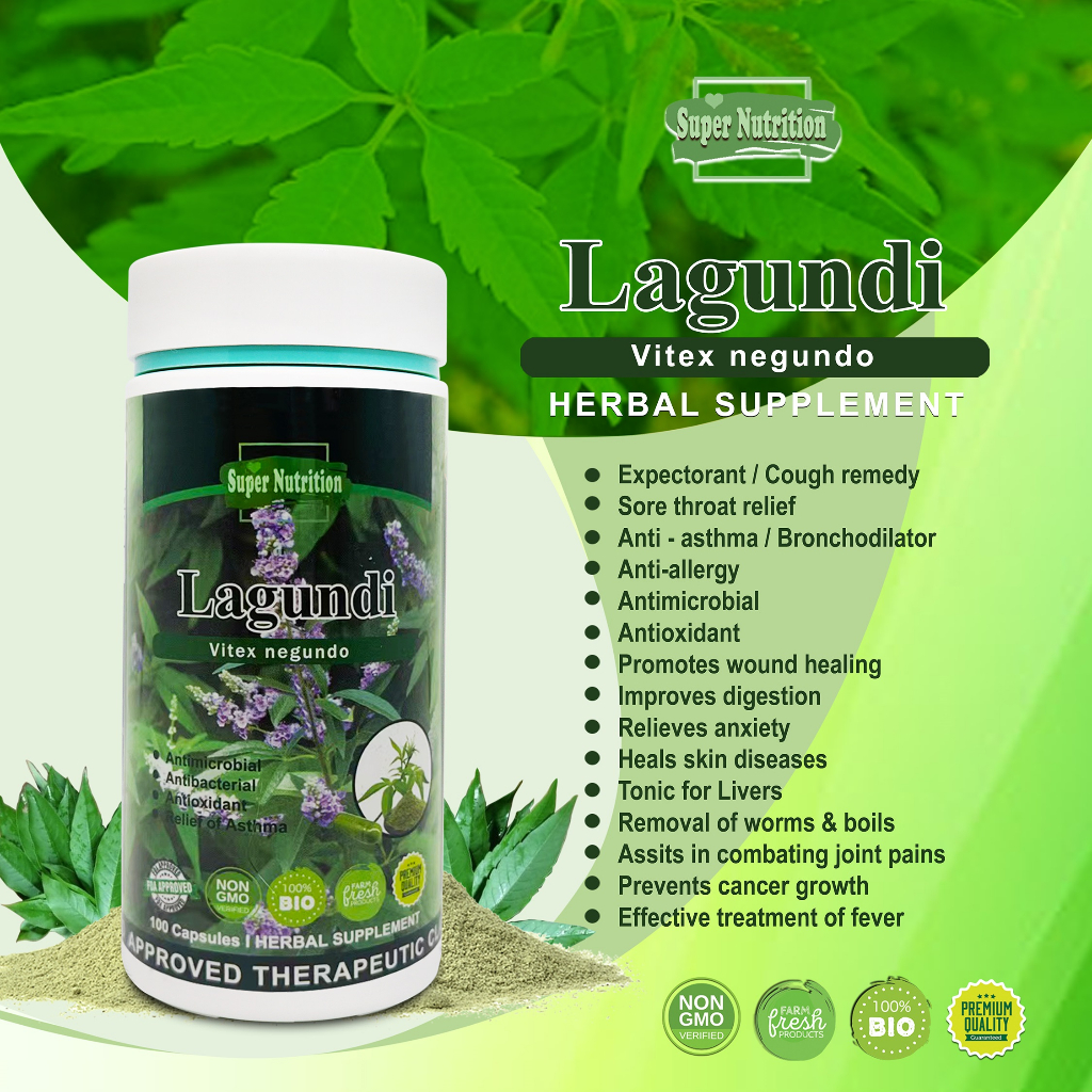 Super Nutrition LAGUNDI Capsules Herbal Supplement 100capsules | Shopee ...