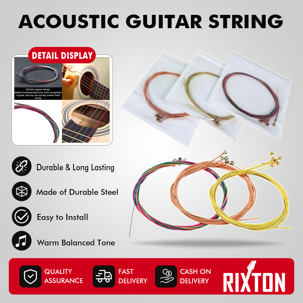 RIXTON 1-6 Guitar String for Guitar Strings Steel Wire Classic Acoustic ...
