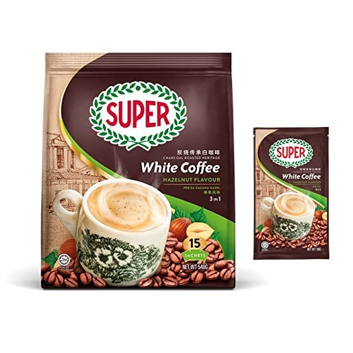 Super 3-in-1 Charcoal Roasted Heritage White Coffee Hazelnut Flavor 15 ...