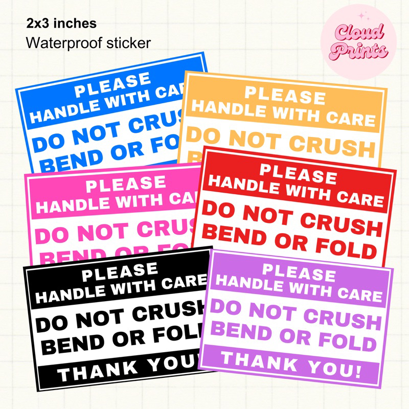FRAGILE DO NOT BEND OR FOLD LABEL STICKER WATERPROOF (30, 60 pcs ...