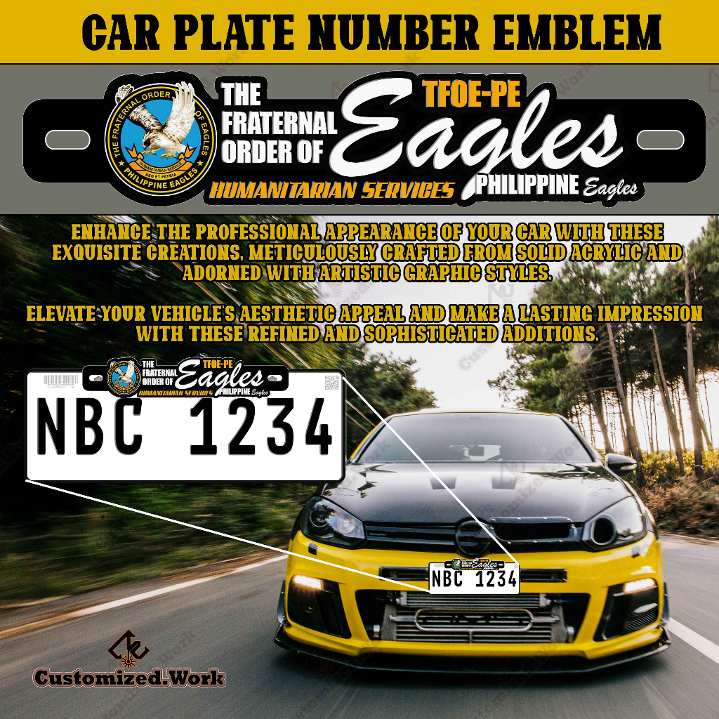 The Fraternal Order of Eagles TFOE Kuya Ate Agila Motorcycle Car Plate ...