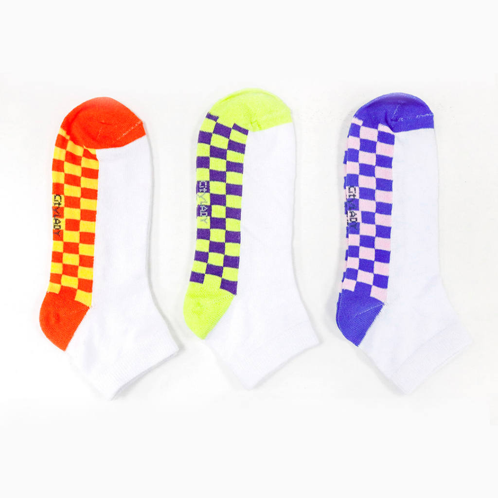 CityLady Quarter Heel & Toe Checkered Collection (Assorted - Pack of 3 ...