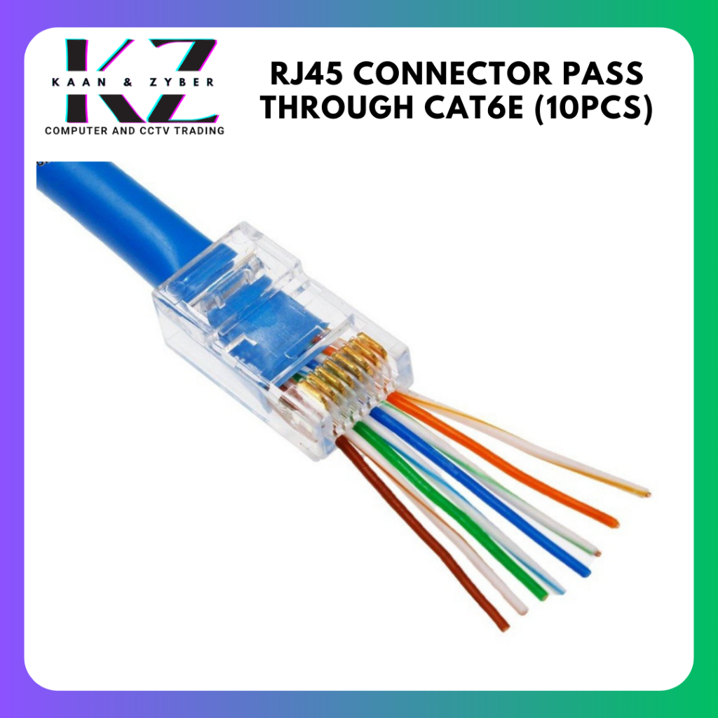 RJ45 CONNECTOR PASS THROUGH CAT6E (10PCS) | Shopee Philippines
