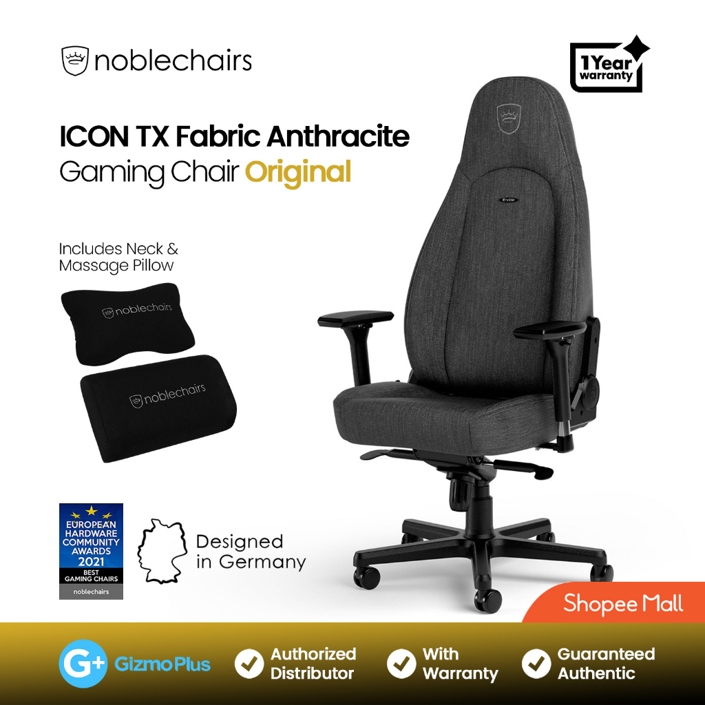 Noblechairs Icon TX Fabric Anthracite Gaming Chair / Office Chair ...