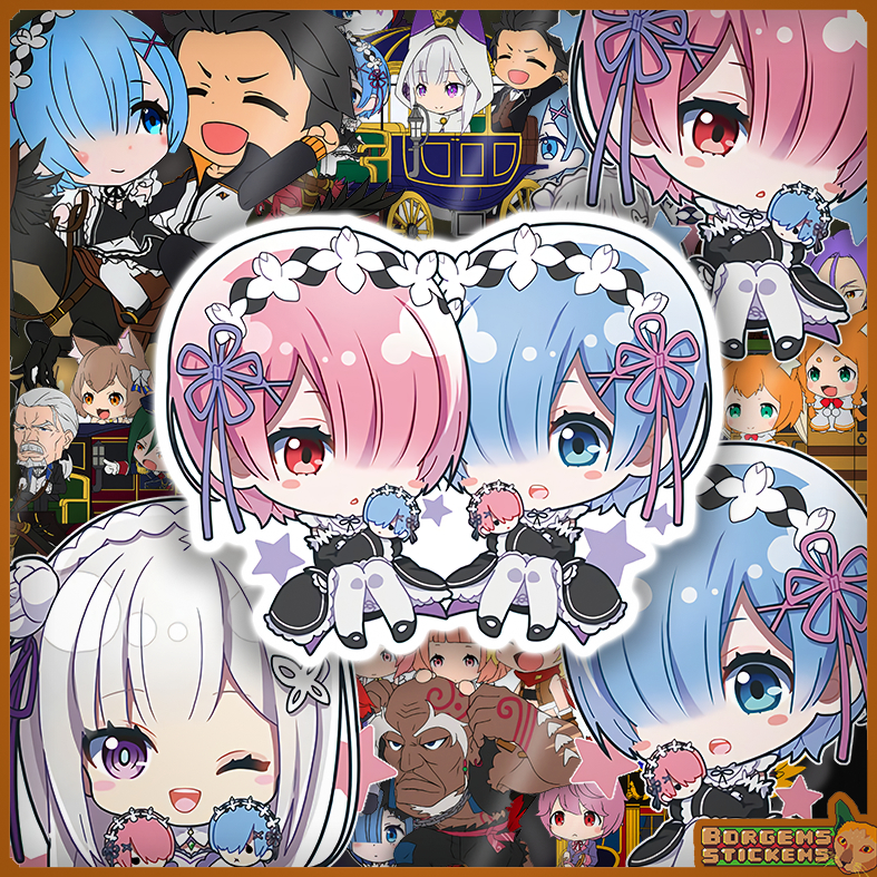 Re Zero Chibi stickers - Vinyl Waterproof Sticker / Regular Sticker ...