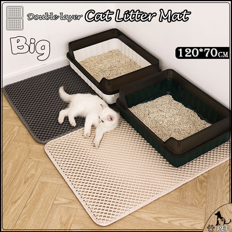 [Extra Large]70*120 EVA Double Layer Cat Litter Mat Pet Cleaning ...