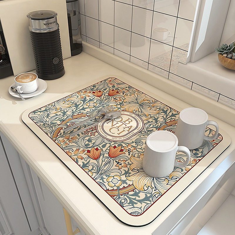 Kitchen Absorbent Mat Countertop Drain Pad Quick-drying Soft Drying Mat ...