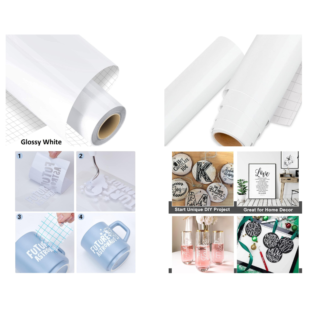*1 Meter l WHITE l Vinyl Stickers l Waterproof l Outdoor l Indoor l for ...