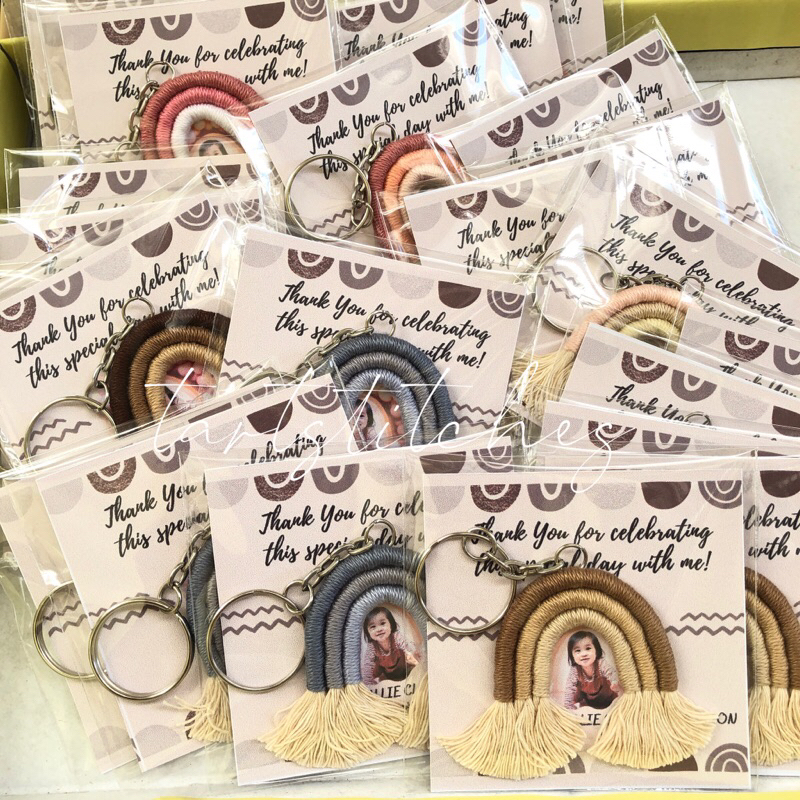 RAINBOW MACRAME KEYCHAIN BY TARTSTITCHES WITH FREE INDIVIDUAL PLASTIC ...