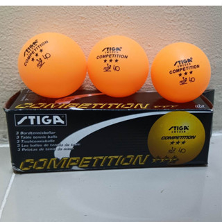 ORANGE COLOR STIGA Competition Table Tennis Ball (3pcs in 1 box ...