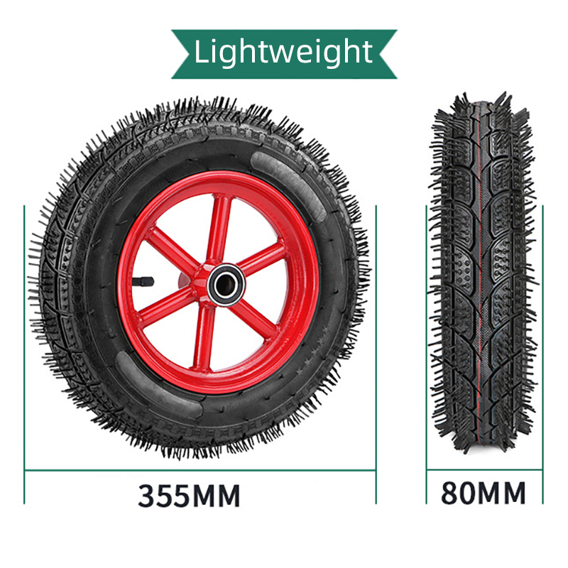 14 Inch 3.00-8 Tiger Car Rubber Wheel Inflatable Cart Wheel Mute Push ...