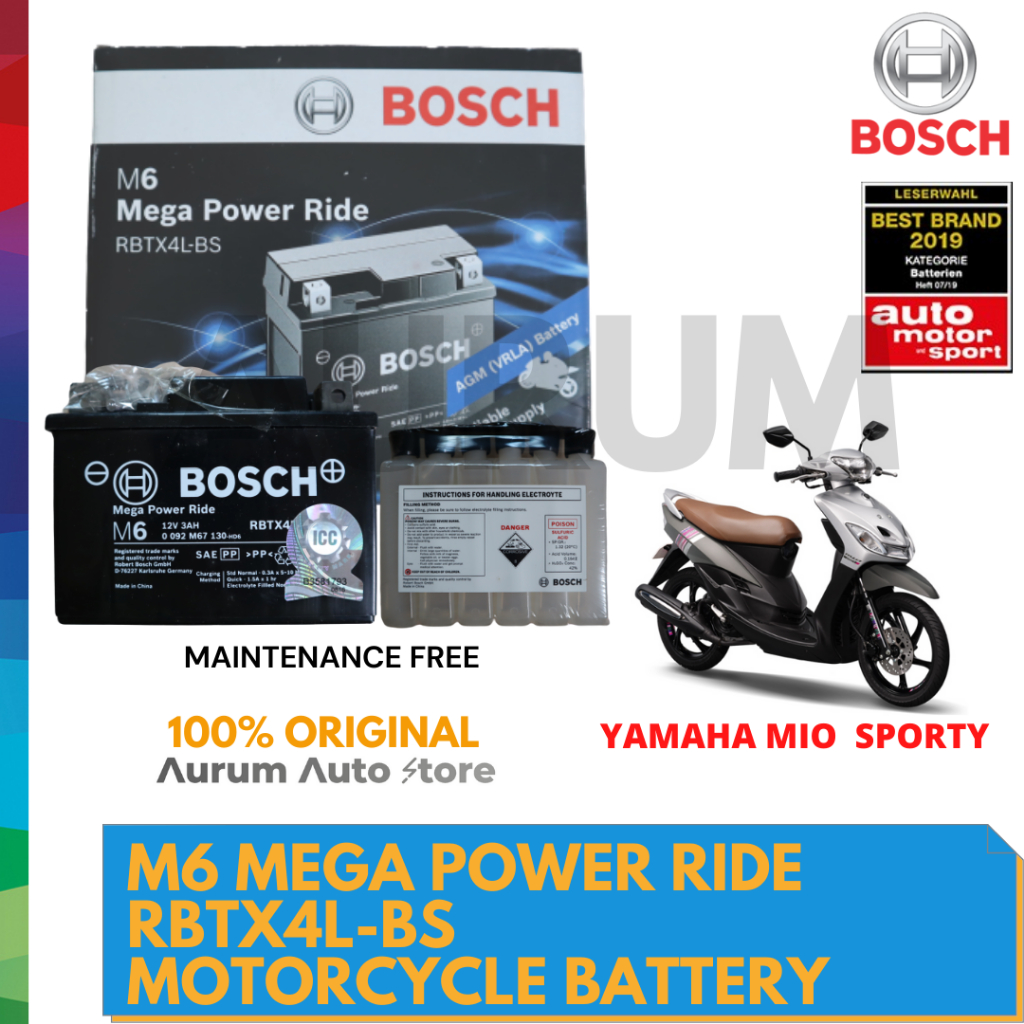 Bosch 4L battery for Mio Sporty, Bosch Battery, Yamaha Mio Sporty ...