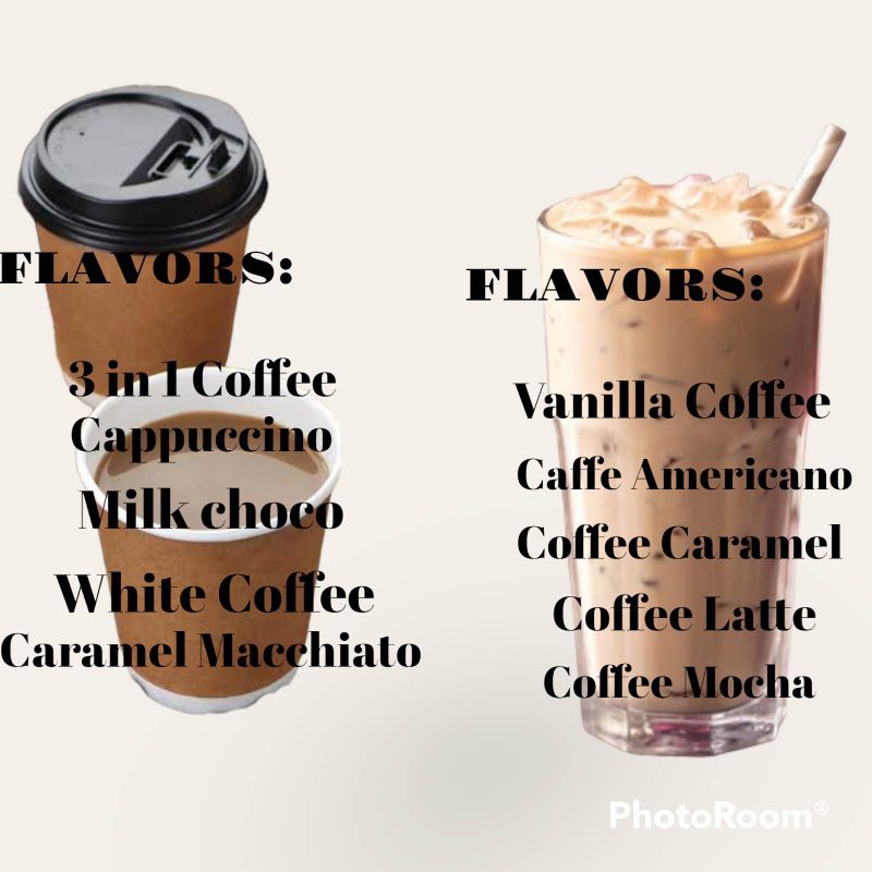 Laminated Coffee Flavors Signages A4 Size makapal 250mic glossy,matibay | Shopee Philippines